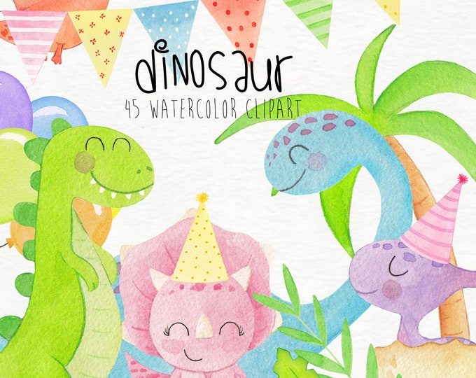 Watercolor Dinosaur Clipart, Baby Boy Dinosaur, Dinosaur Painting Clip ...