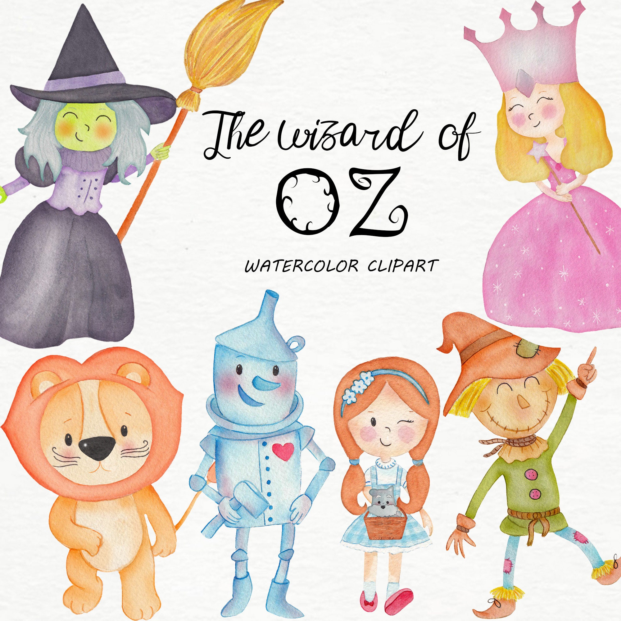 Wizard of Oz Watercolor Kids Clipart Toto Wizard of Oz - Etsy Australia