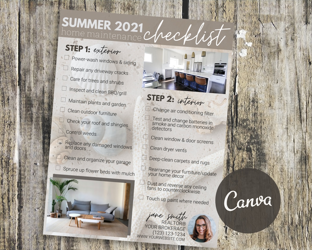 Summer Home Maintenance Checklist | Real Estate Flyer Template ...