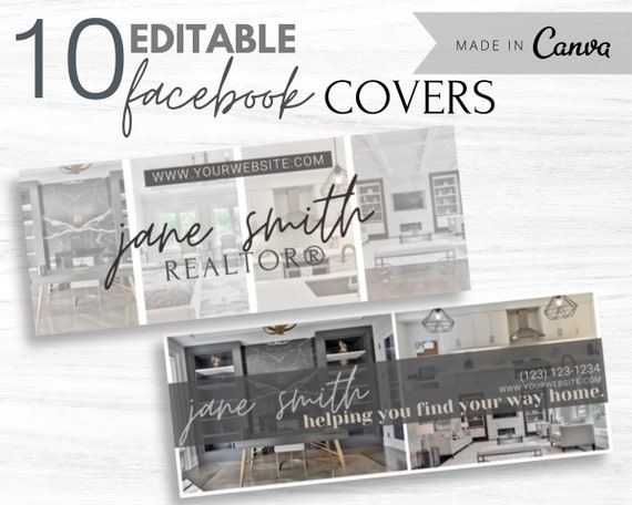 10 Editable Facebook Cover Templates for Realtors Facebook - Etsy Finland