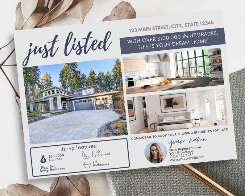 Just Listed Postcard | Just Listed Real Estate Postcard | Real Estate ...