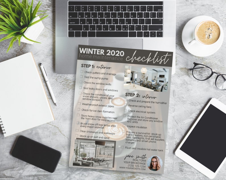 Winter Home Maintenance Checklist Real Estate Flyer Template Real ...