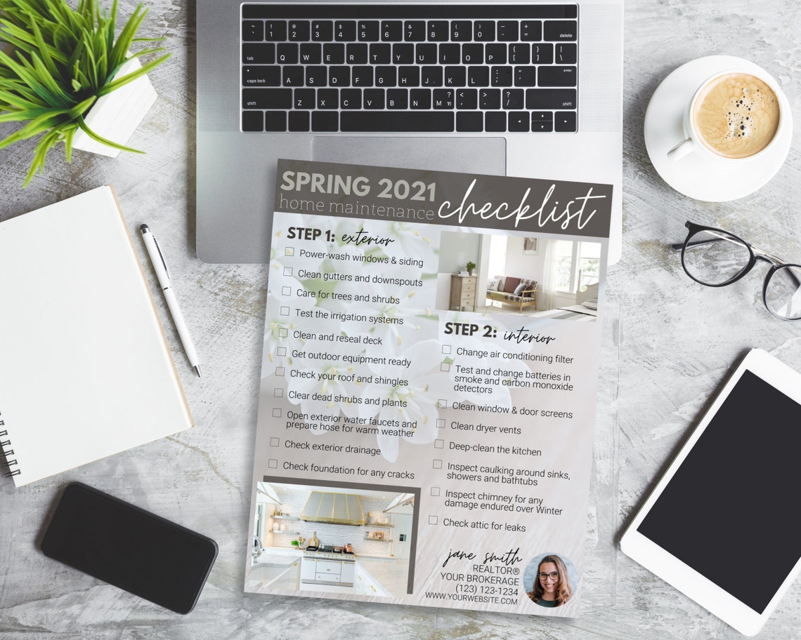 Spring Home Maintenance Checklist | Real Estate Flyer Template ...