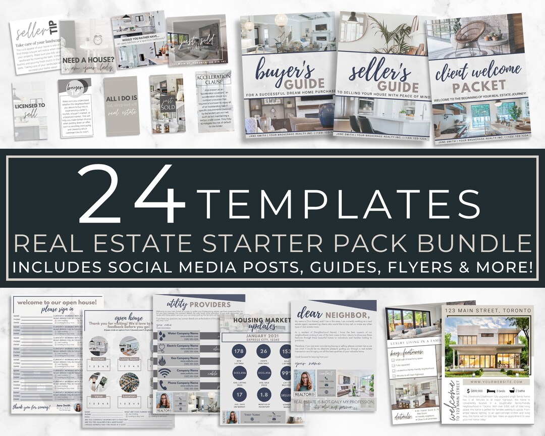 Real Estate Starter Pack Bundle | Realtor Templates | Realtor Social ...