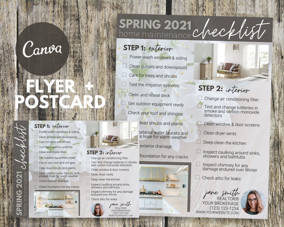 Spring Home Maintenance Checklist | Real Estate Flyer Template ...