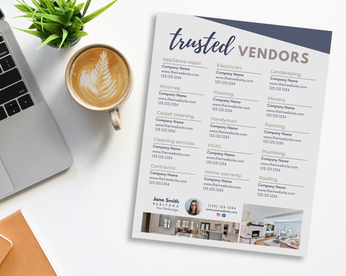 Trusted Vendors List | Real Estate Trusted Vendors Flyer Template ...