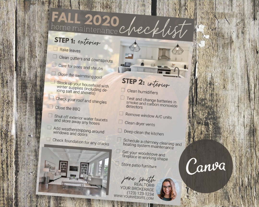 Fall Home Maintenance Checklist | Real Estate Flyer Template | Real ...