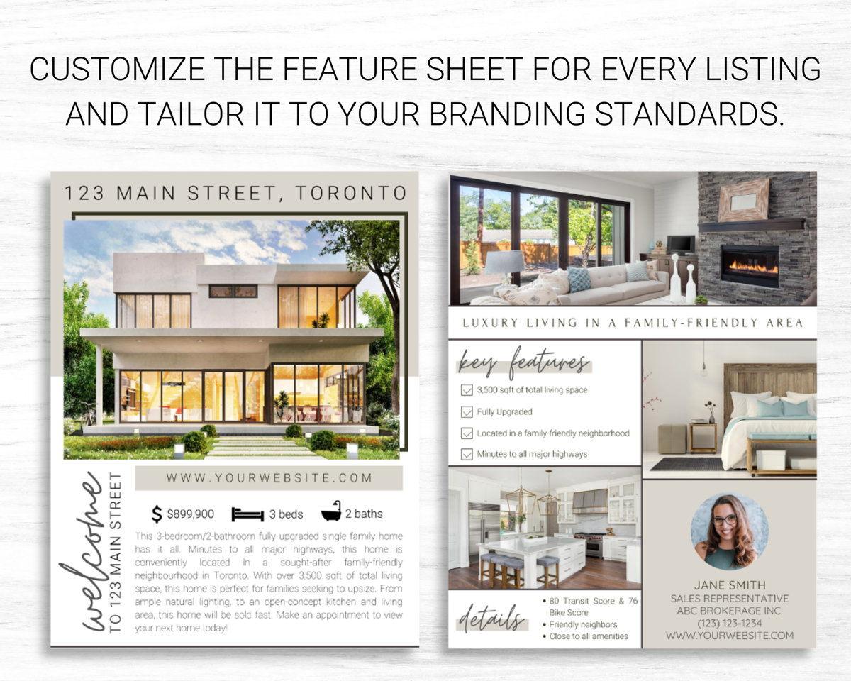 2-page Real Estate Flyer Template Double-sided Just Listed - Etsy