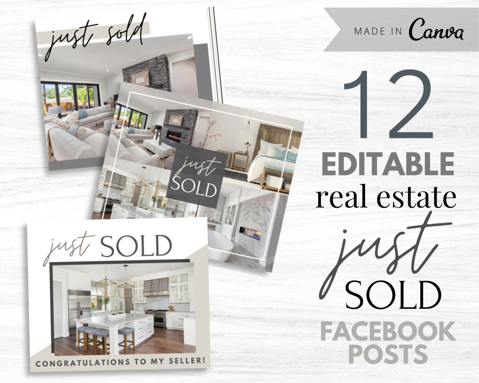 12 SOLD Facebook Posts | Facebook Flyer | Editable Facebook Template ...