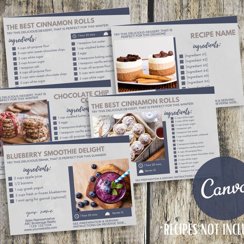 Add-your-own Recipe Postcards Recipe Cards Real Estate - Etsy