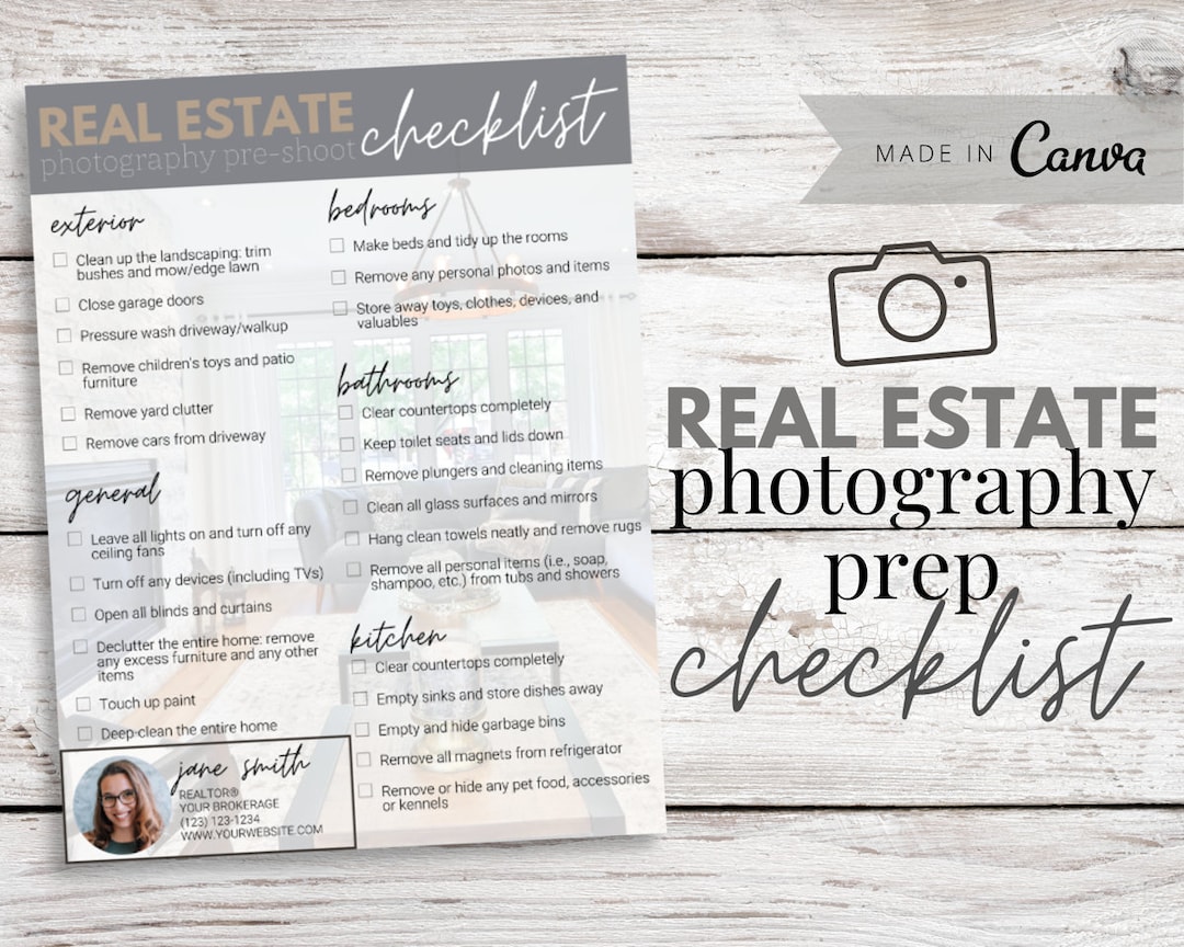 Real Estate Photography Checklist Flyer | Photography Prep Flyer ...