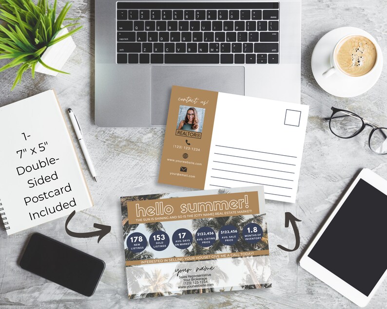 Hello Summer Postcard Real Estate Summer Real Estate | Etsy