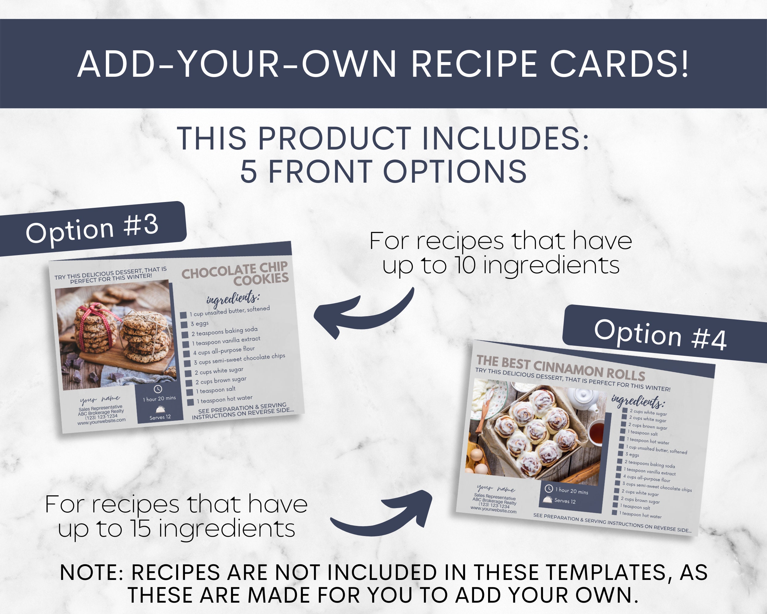 Add-your-own Recipe Postcards | Recipe Cards | Real Estate Marketing ...