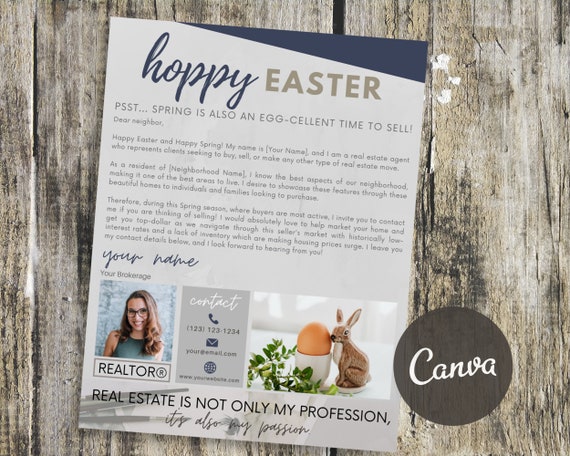 Easter Real Estate Agent Letter Neighborhood Real Estate - Etsy