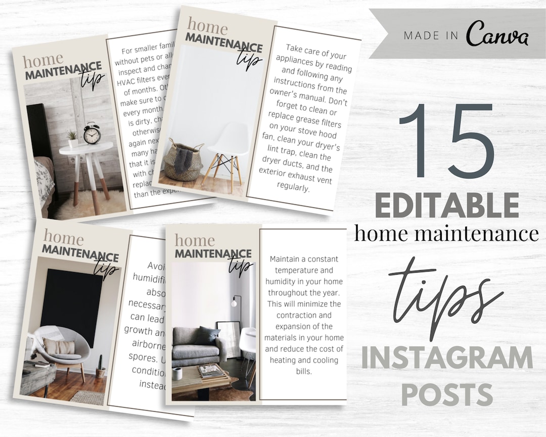 15 Home Maintenance Tips | Real Estate Instagram Posts | Real Estate ...