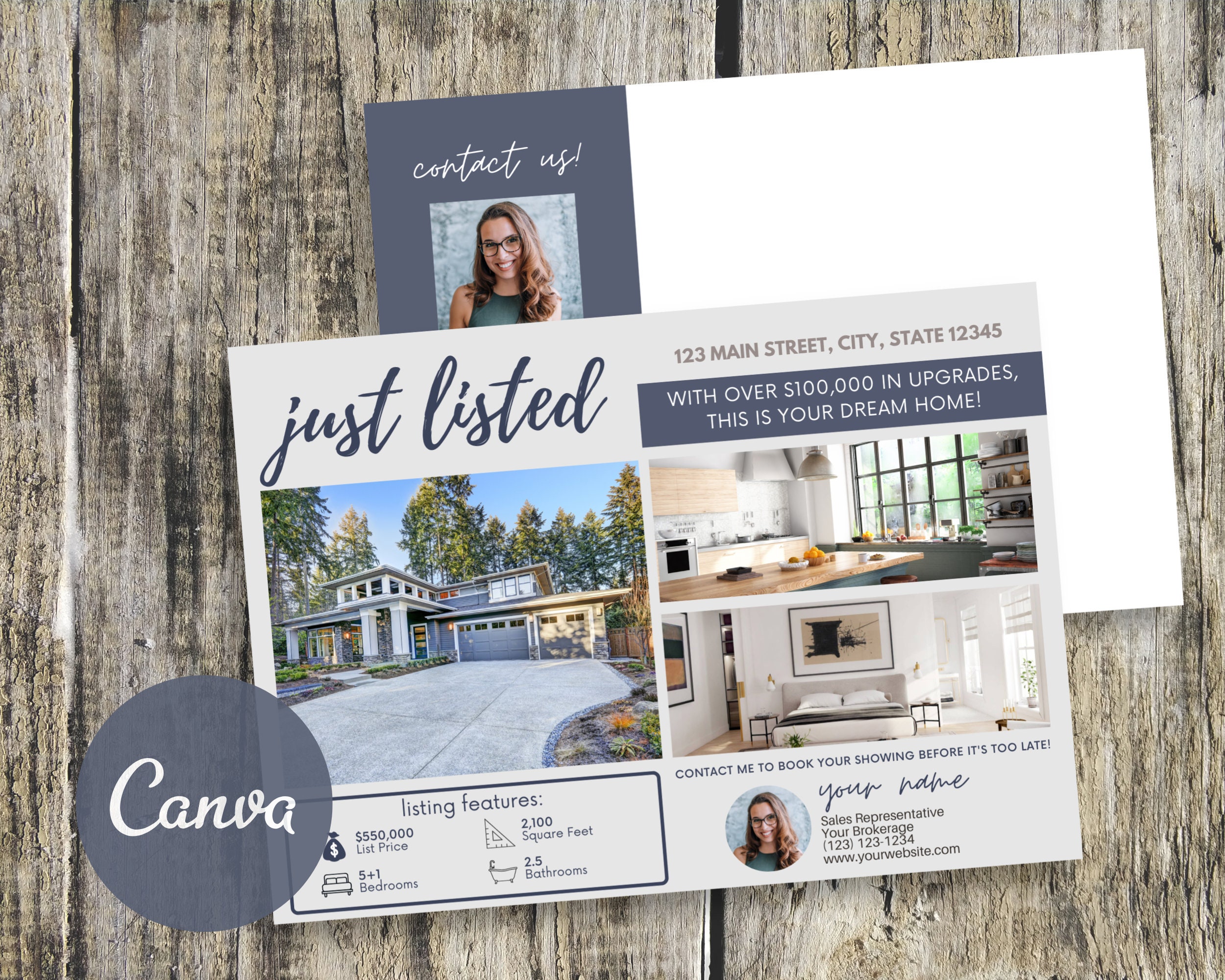 Just Listed Postcard | Just Listed Real Estate Postcard | Real Estate ...