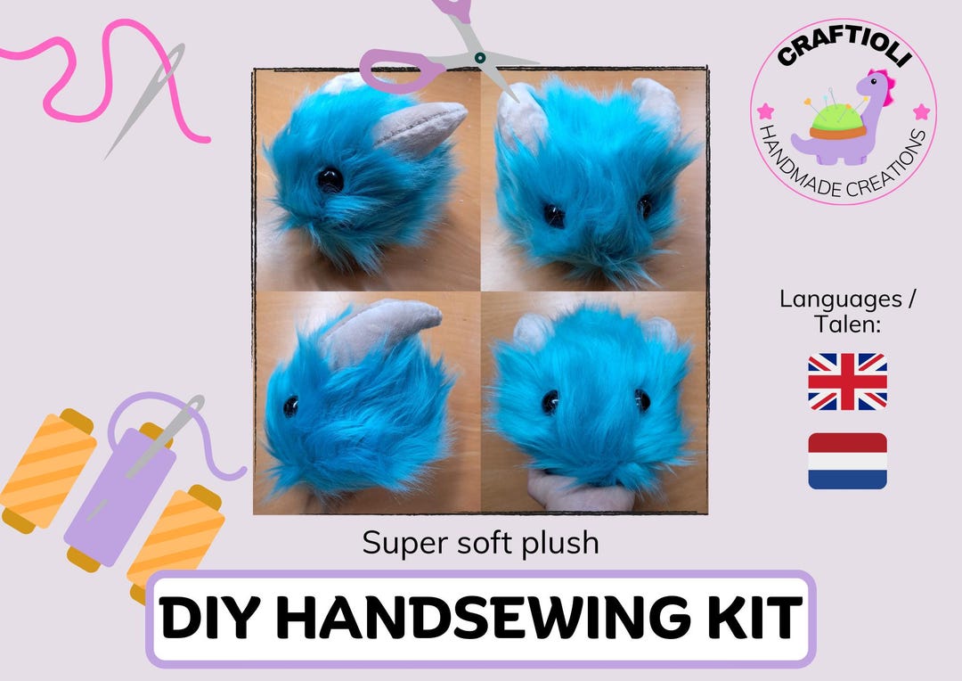 DIY Fluffy Ball Plush Hand Sewing Kit for Beginners, by Craftioli - Etsy