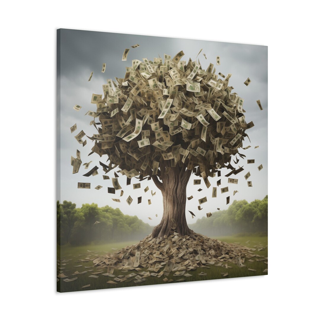 Money Tree Wall Art Beautiful Canvas Print Numismatist Gift Money Tree ...