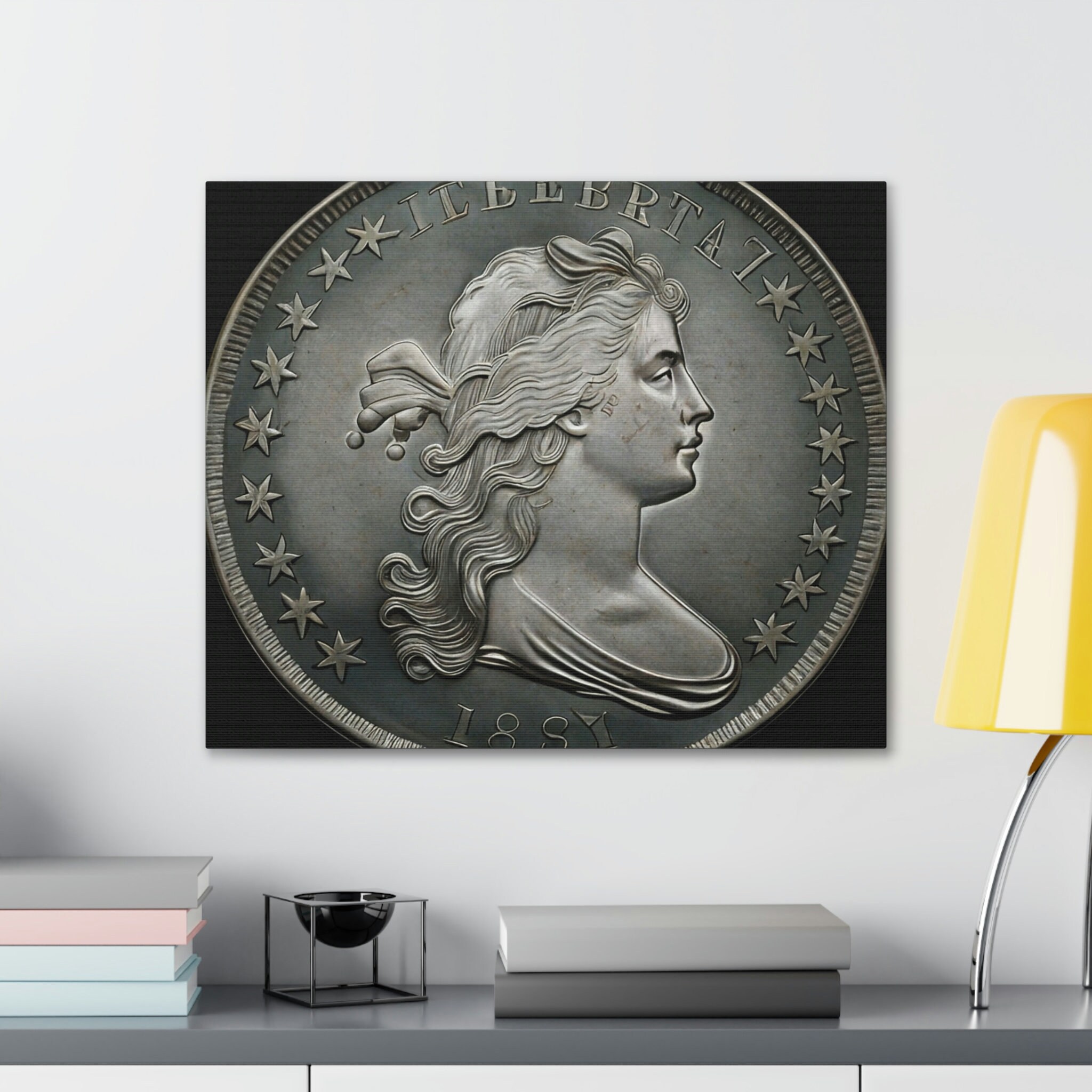 Stunning Flowing Hair Dollar Print Canvas Flowing Hair Dollar Coin ...
