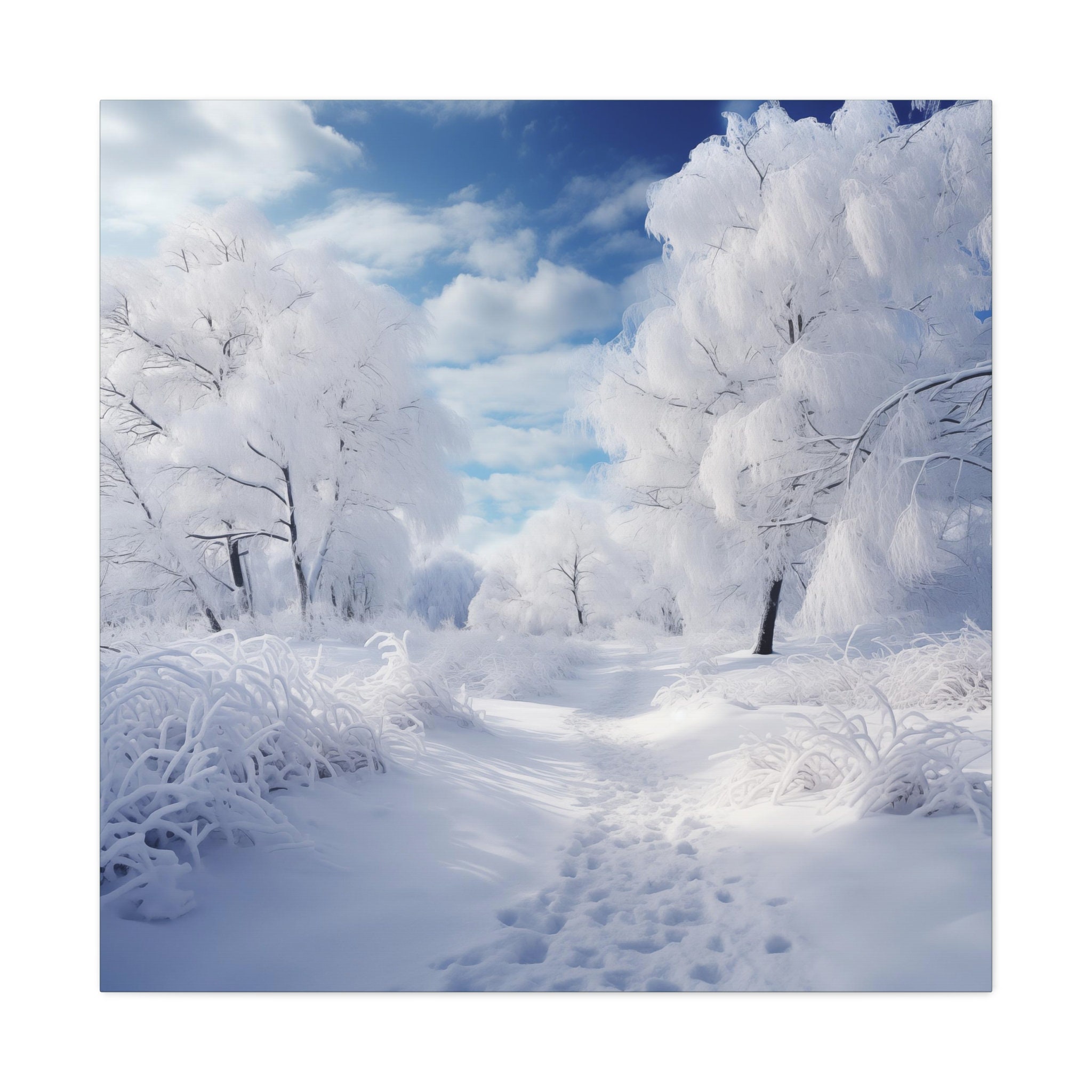 Snowy Forest Canvas Winter Wall Art Snow Landscape Decor Holiday Gift ...