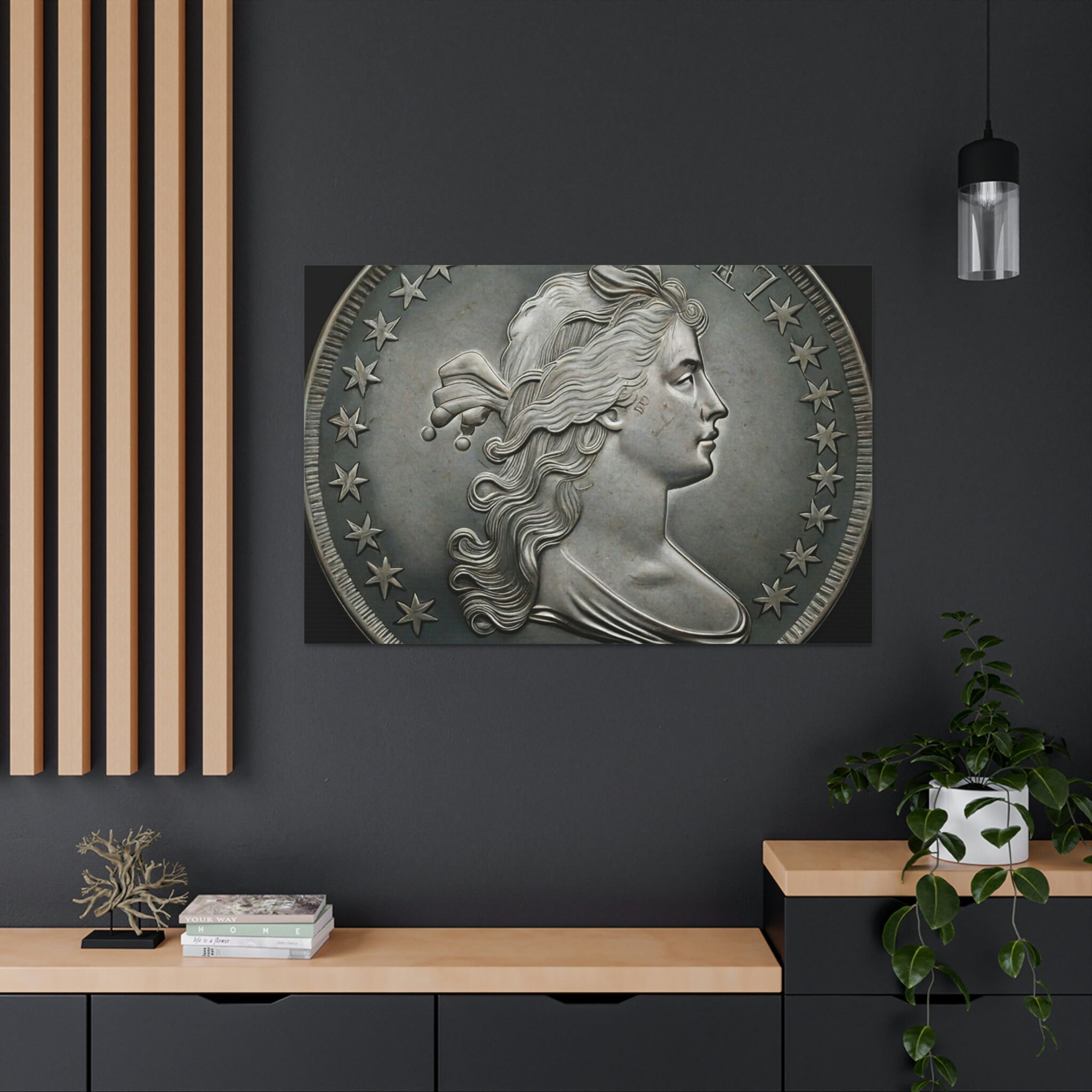 Stunning Flowing Hair Dollar Print Canvas Flowing Hair Dollar Coin ...