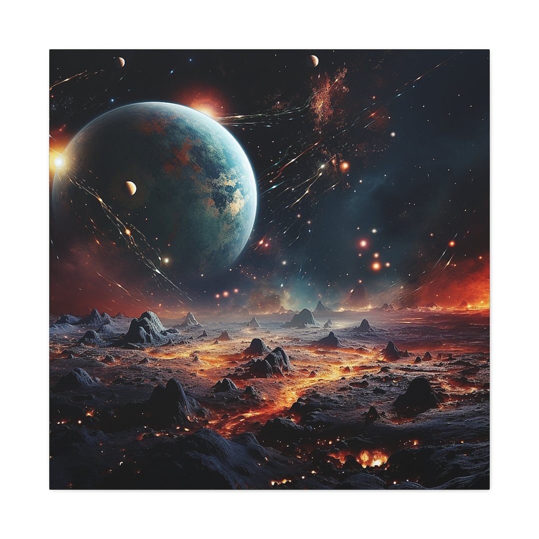 Space Planets Canvas Black Holes and Planets Wall Art Canvas Stars ...