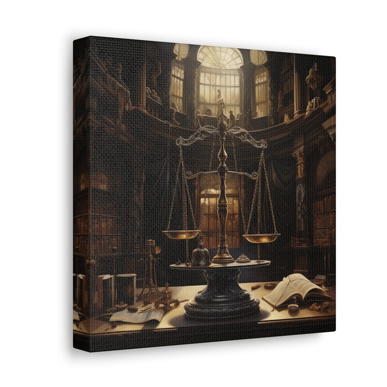 Law Office Canvas Wall Art Scale of Justice Canvas Lawyer Office Canvas ...