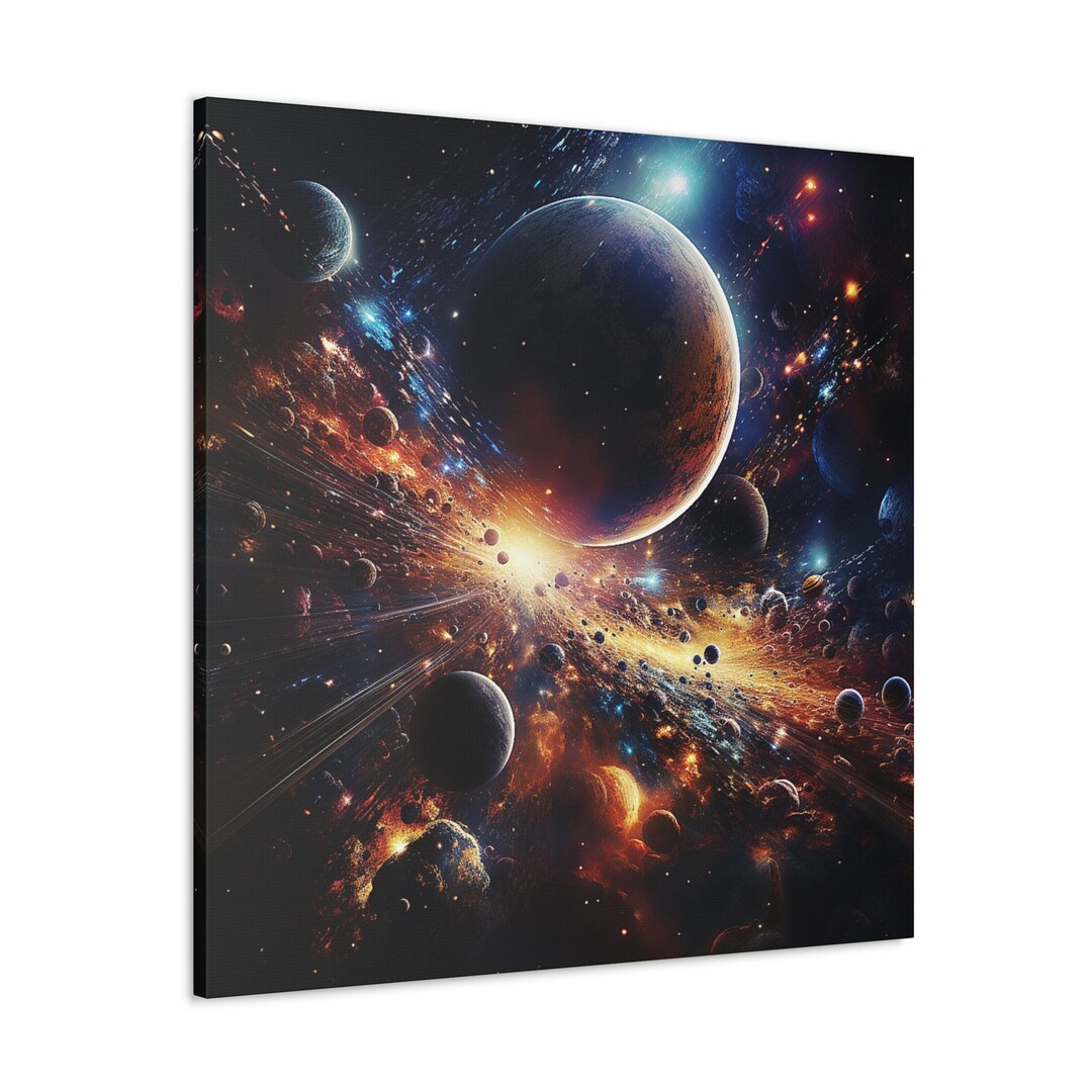 Deep Space Canvas Celestial Art Galactic Wall Art Decor Cosmic Canvas ...