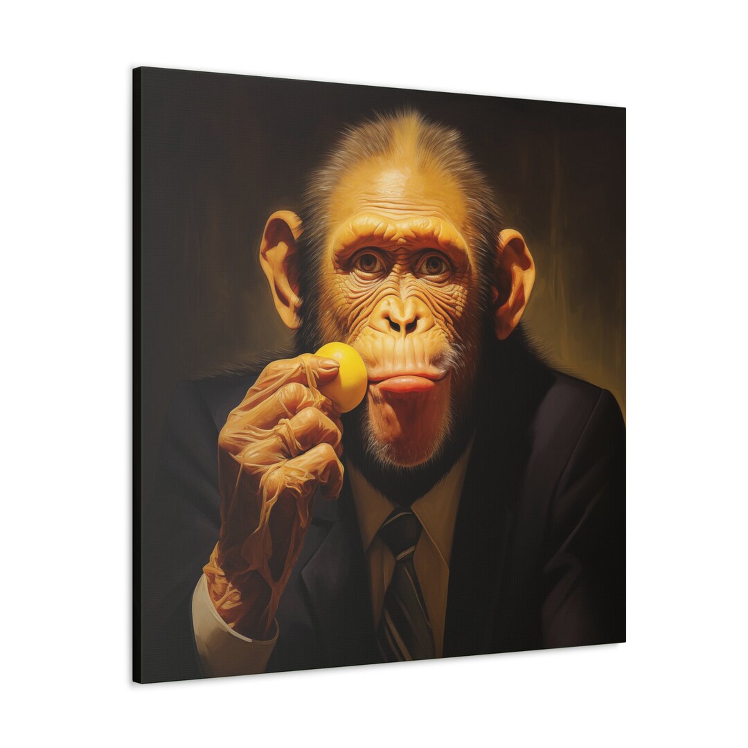 Monkey Office Manager Canvas Modern Wall Art Print of Monkey in Suite ...