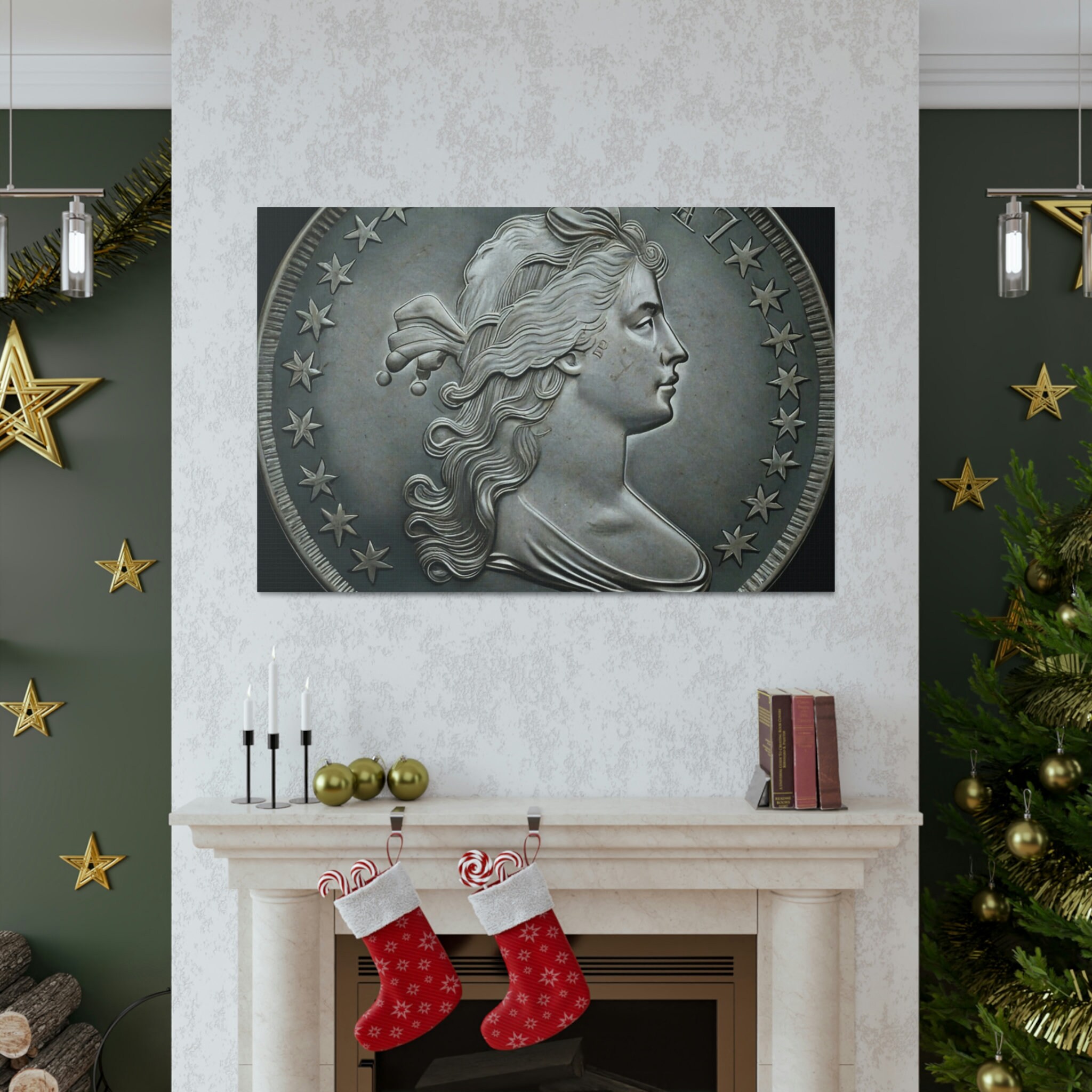 Stunning Flowing Hair Dollar Print Canvas Flowing Hair Dollar Coin ...