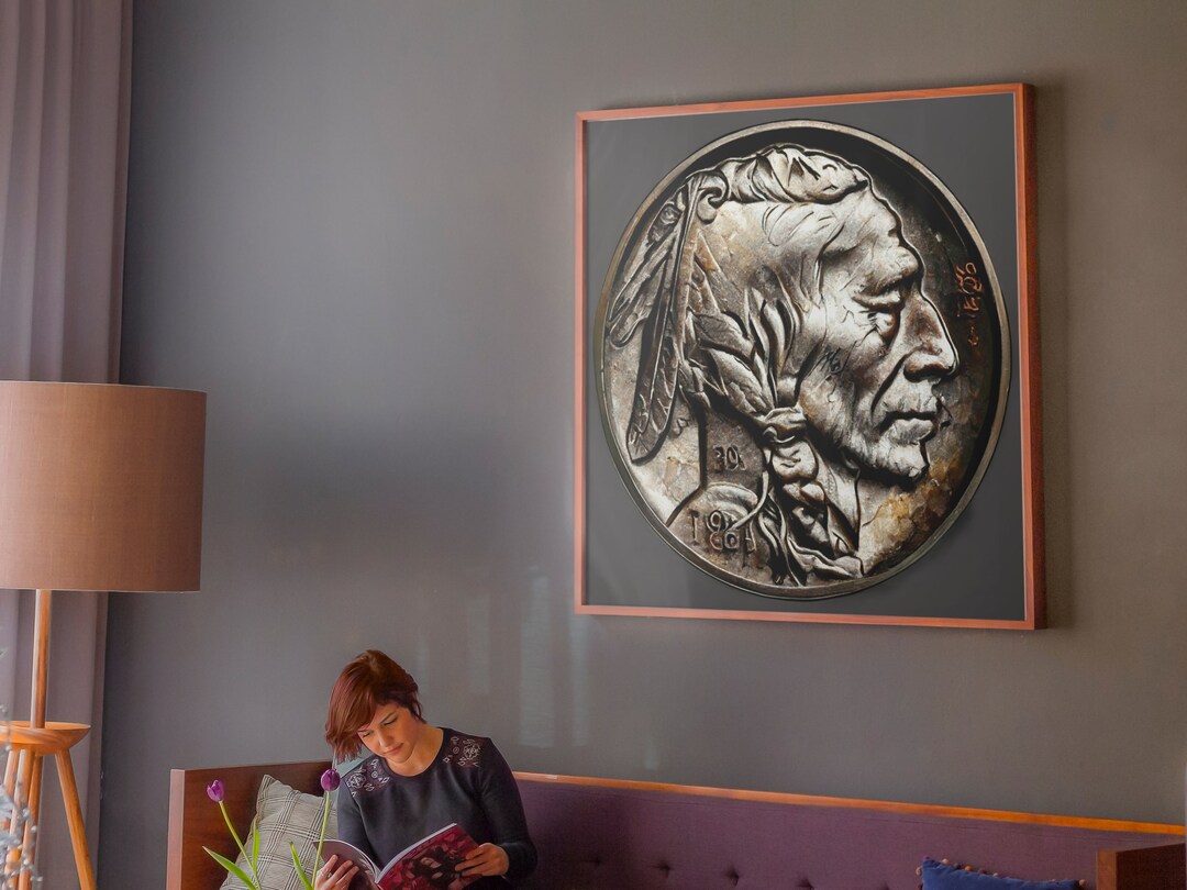 Buffalo Nickel Print Canvas Buffalo Nickel Coin Buffalo Nickel Poster ...