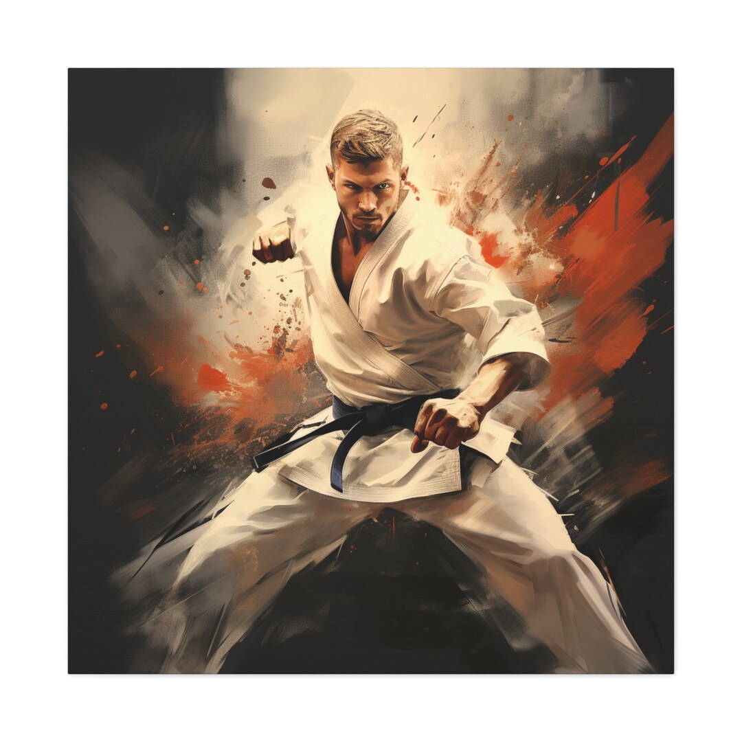 Karate Sparring Print Canvas Karate Lover Print Poster Canva Print ...