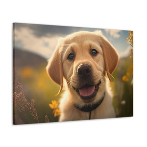 Labrador Print Poster of Labrador Puppy Cavas Print of Beautiful Lab ...