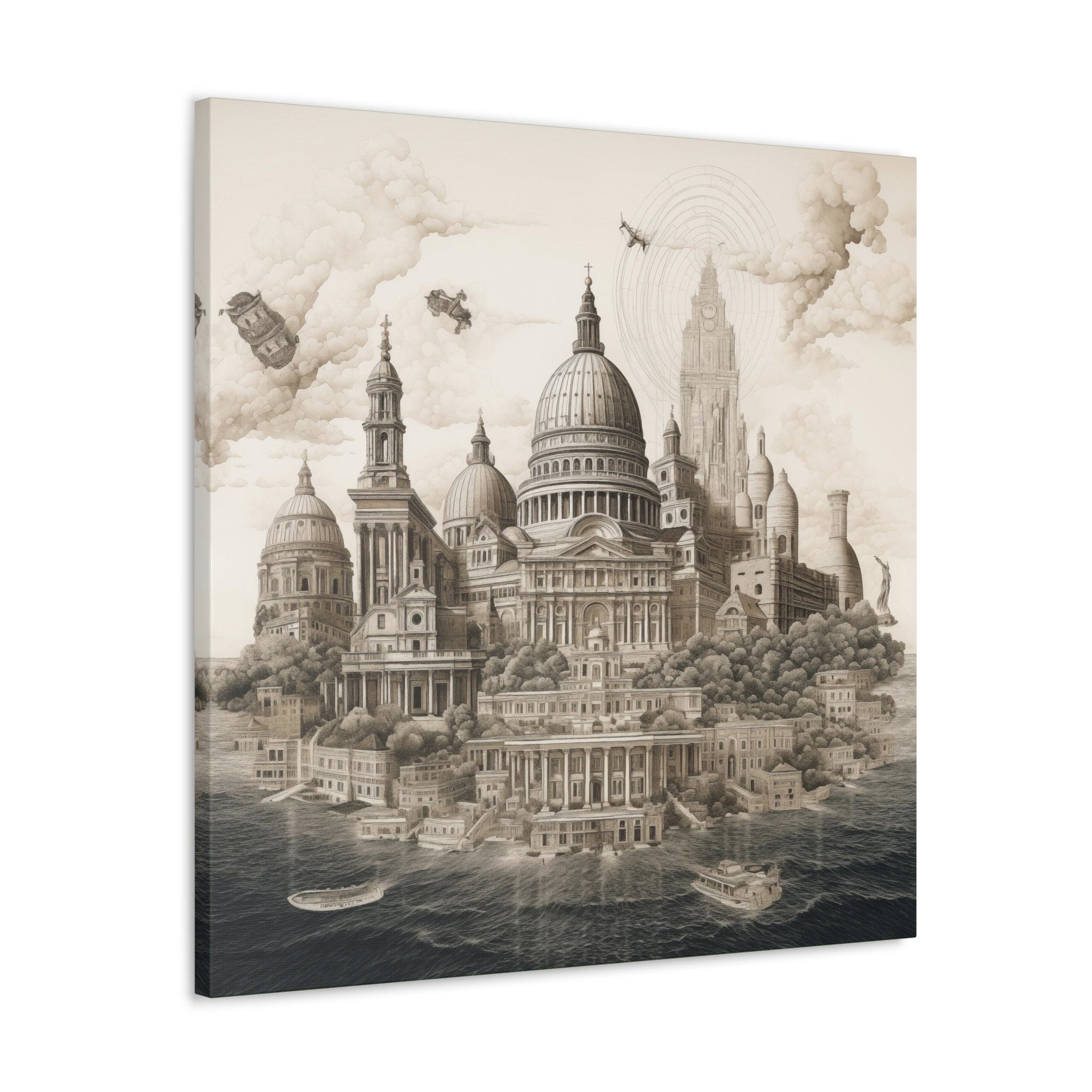 Ancient Fairy Tale Cities Canvas Wall Art Whimsical Urban Enchantment ...