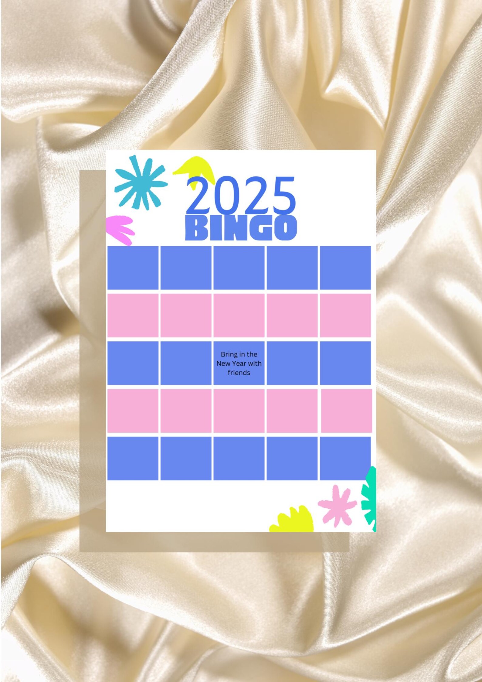 2025 New Year Bingo Card, 2025 Bingo Printable Card, Bingo Template ...