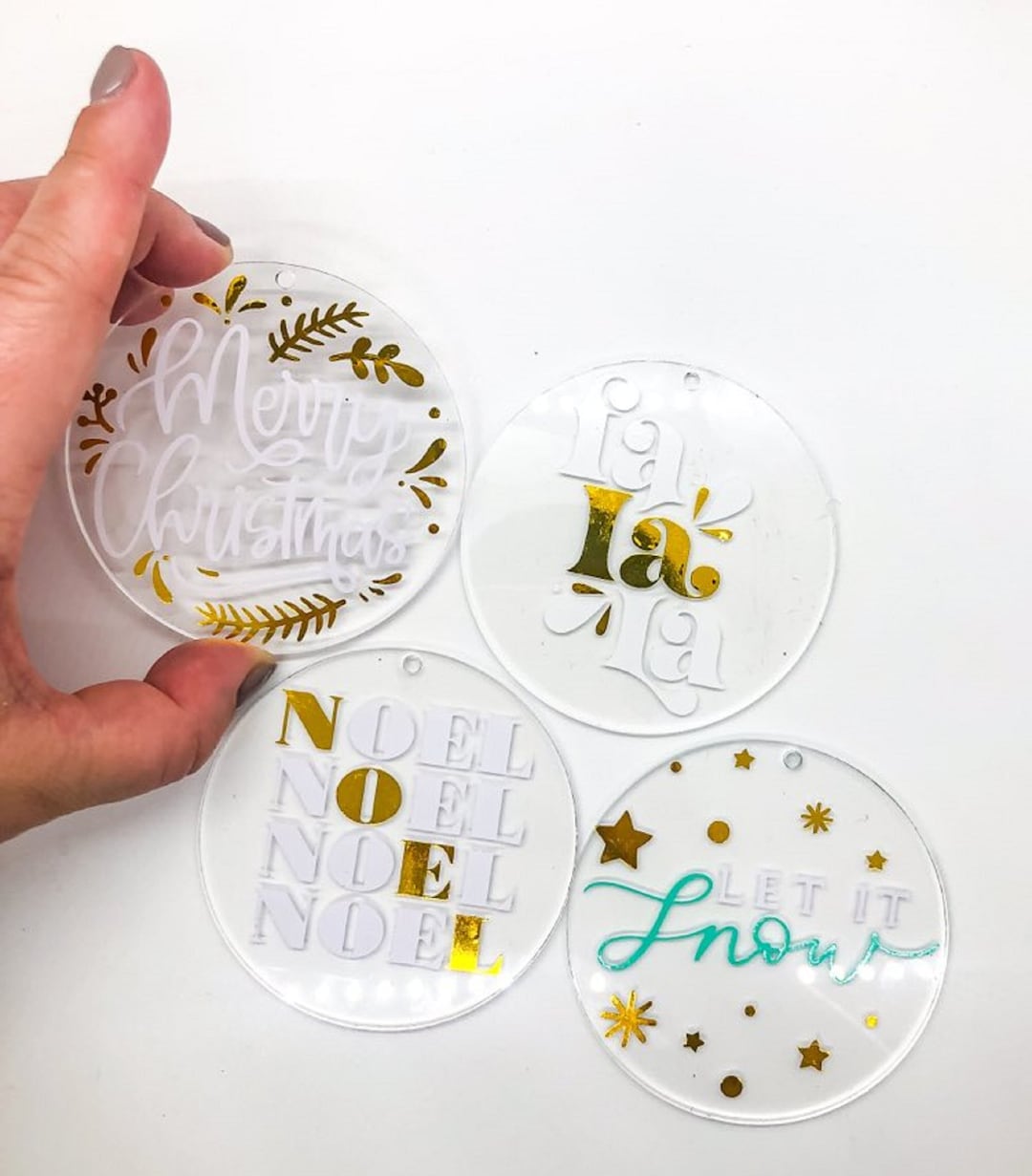 9 Styles of Beautiful Acrylic Circle Christmas Tree Ornament Sets - Etsy