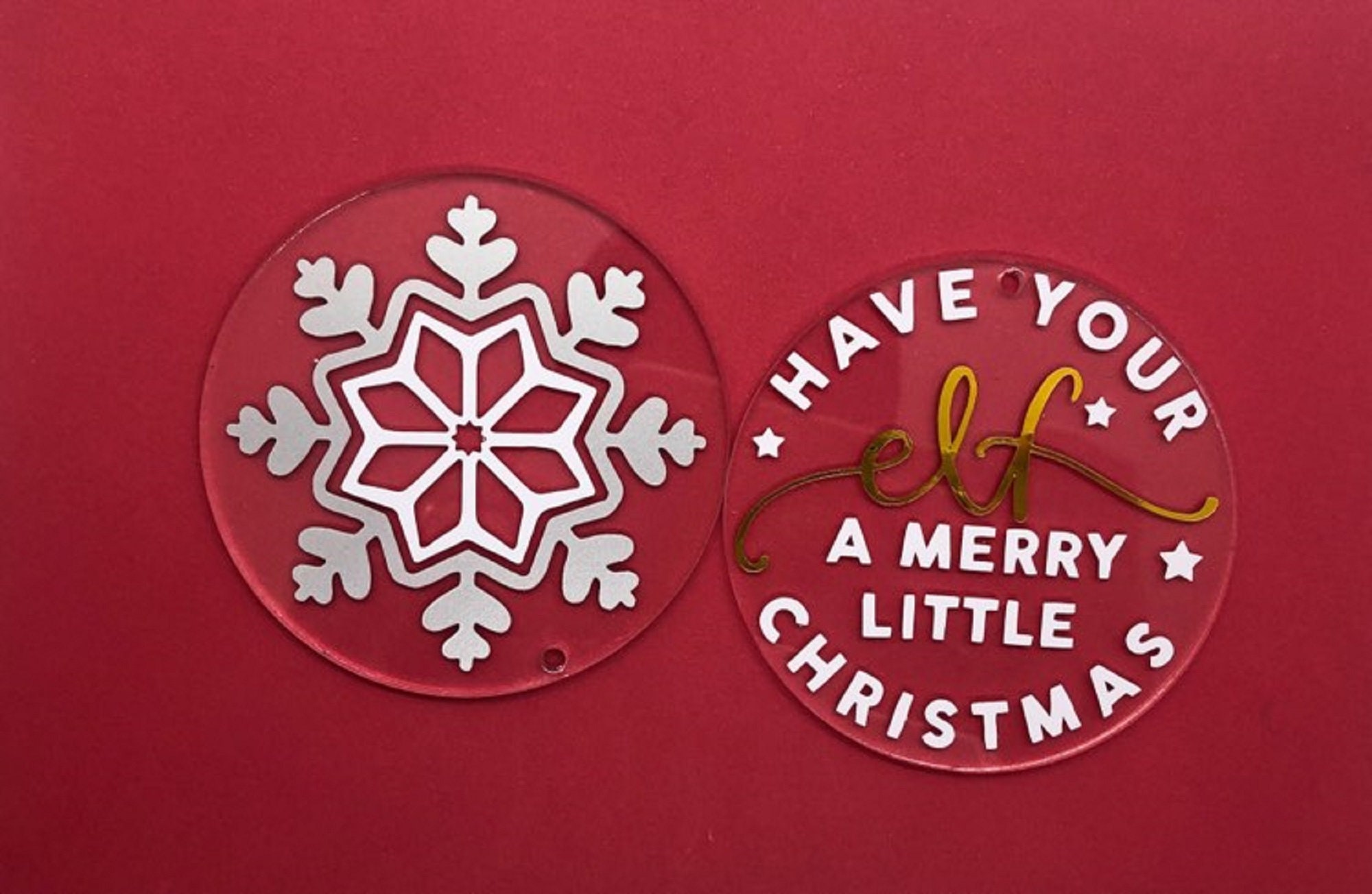 9 Styles of Beautiful Acrylic Circle Christmas Tree Ornament Sets - Etsy
