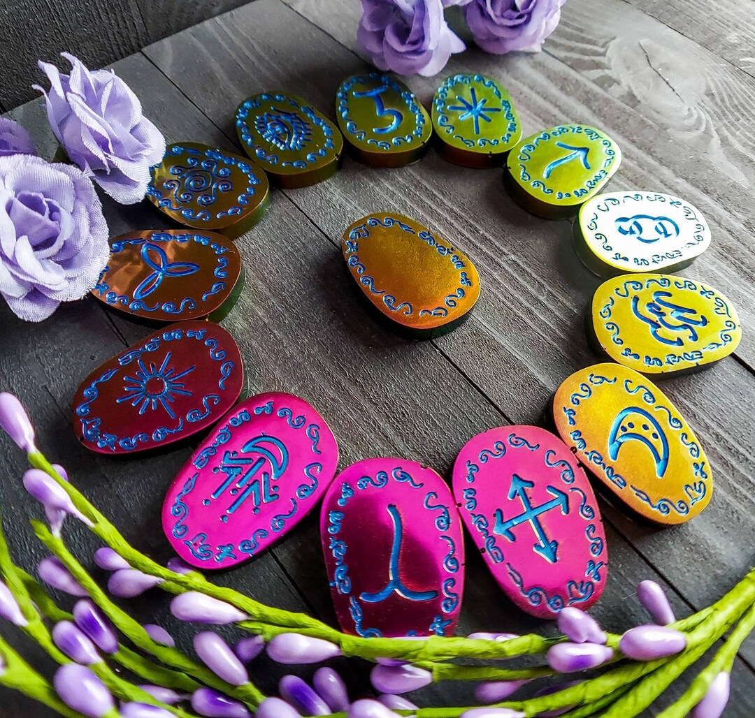 Rainbow Holo Witch Runes - Etsy