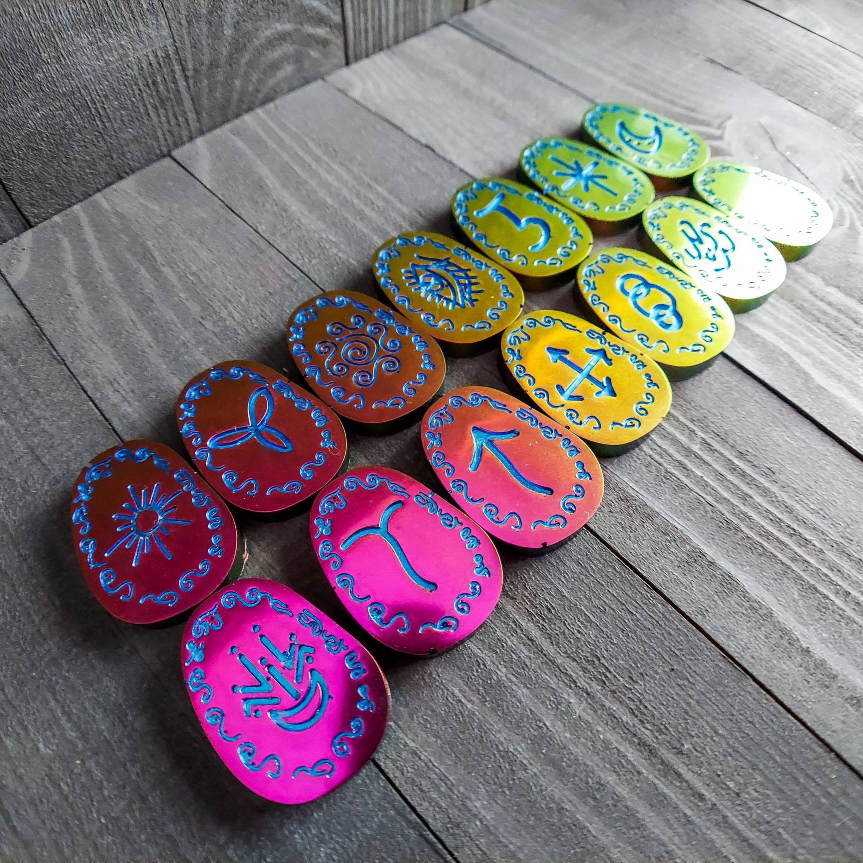 Rainbow Holo Witch Runes - Etsy