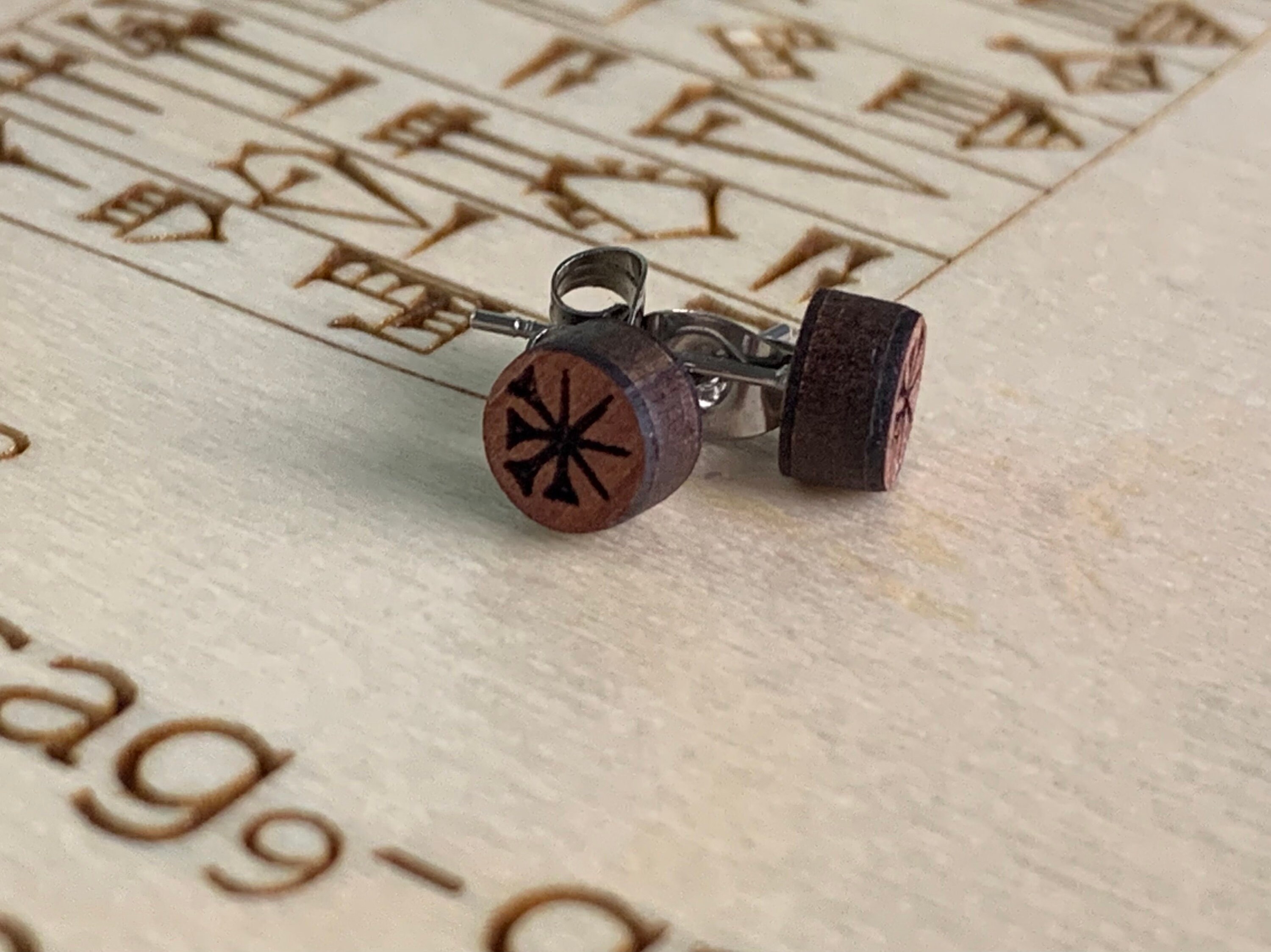 Tiny Stud Earrings Cuneiform Sign - Etsy
