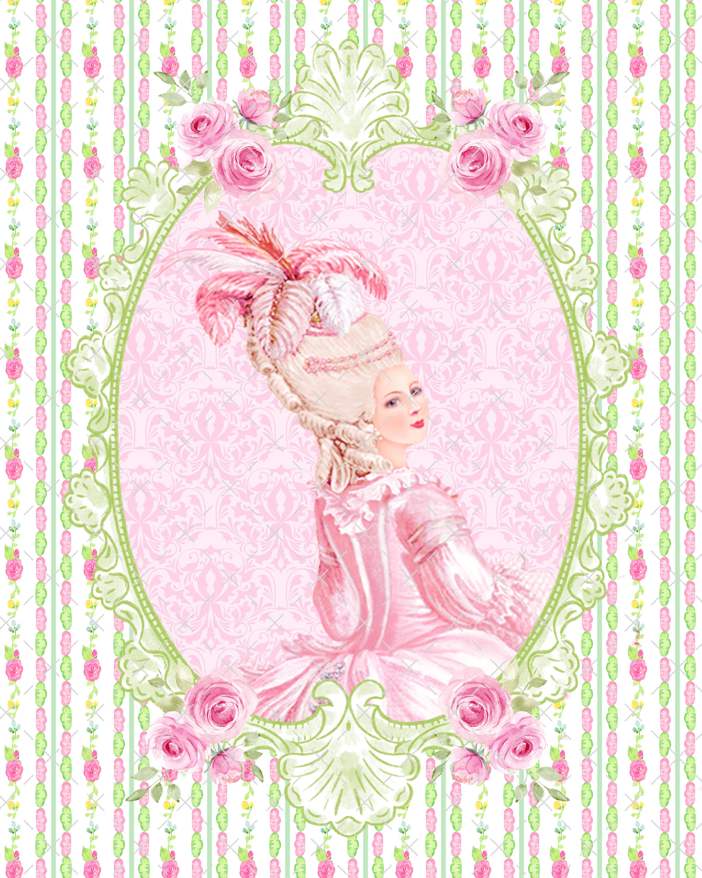 DIGITAL PRINT, 8X10 Vintage French Prints, Marie Antoinette Prints ...