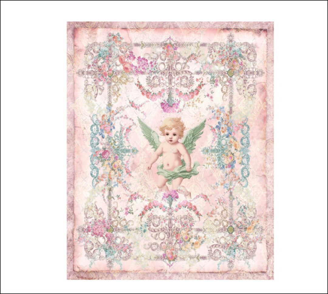 DIGITAL PRINT, 8X10 French Cherub, Digital Cherub, French Cherub Art ...