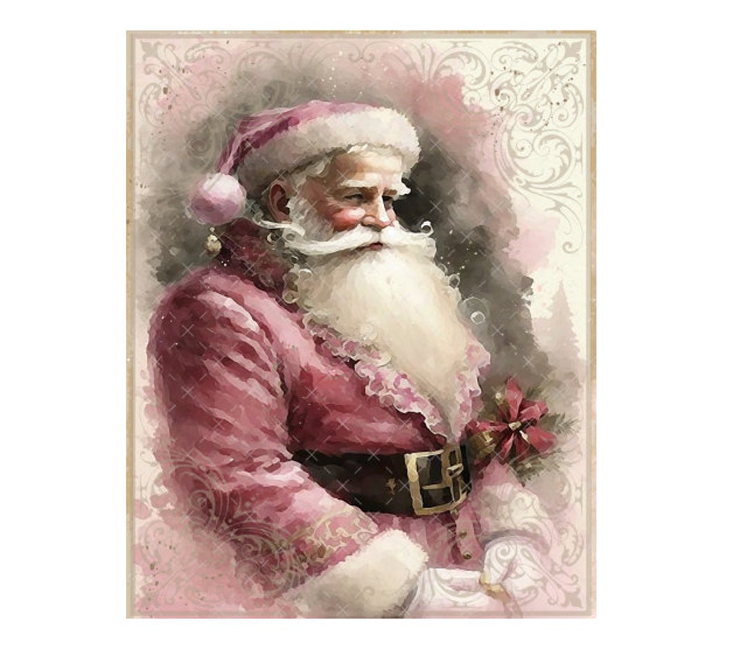 DIGITAL ART, Vintage Santa Downloadable, French Santa Printable Art ...
