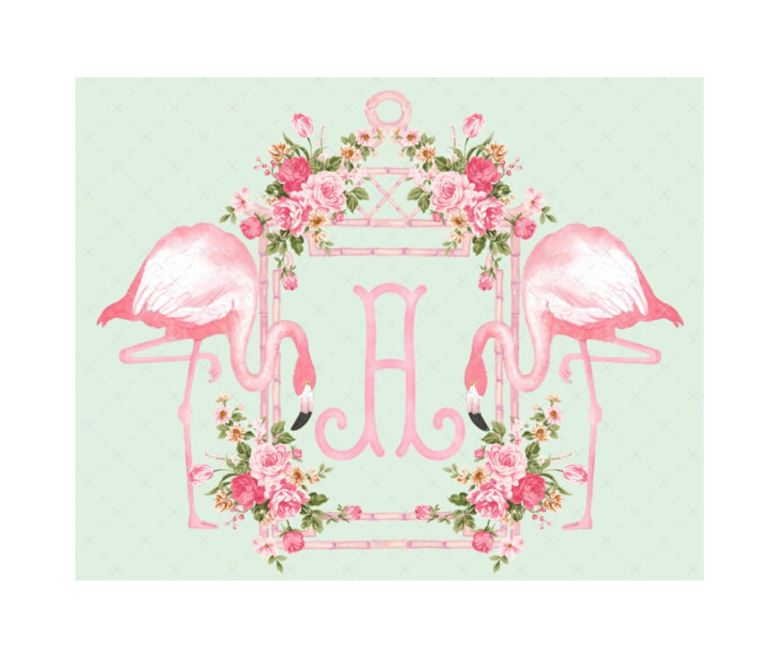 DIGITAL PRINTS, Flamingo Crest, Nursery Crest, 8 X 10 Crest ...