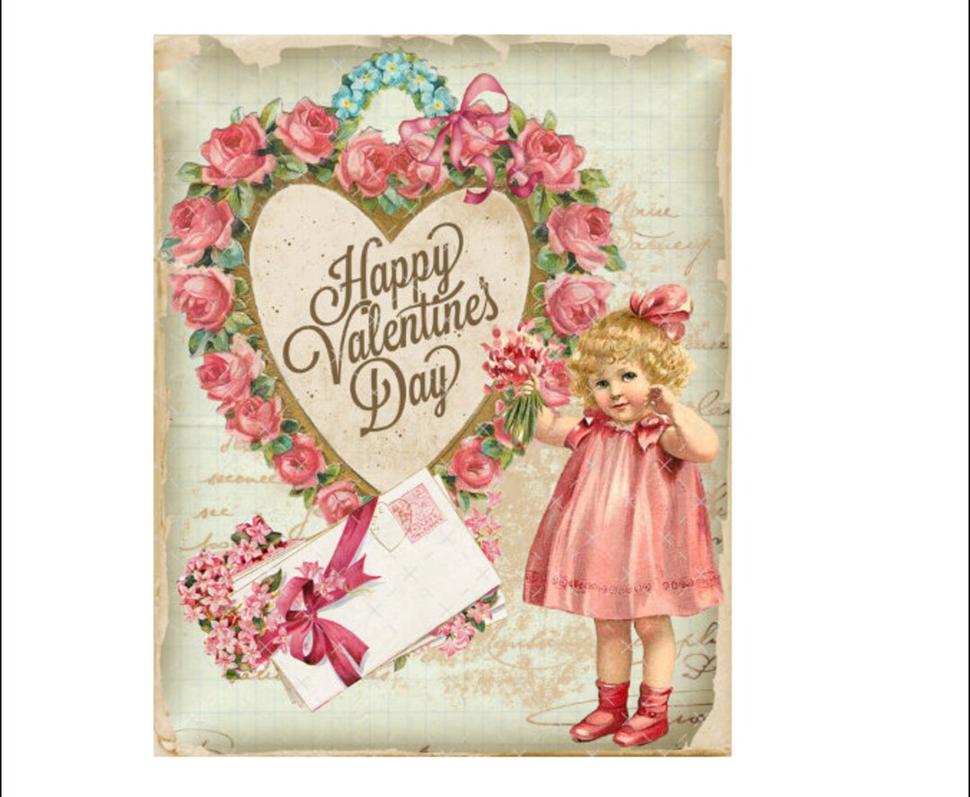 DIGITAL ART, 8x10 Valentine's Day Downloadable Prints, Vintage ...