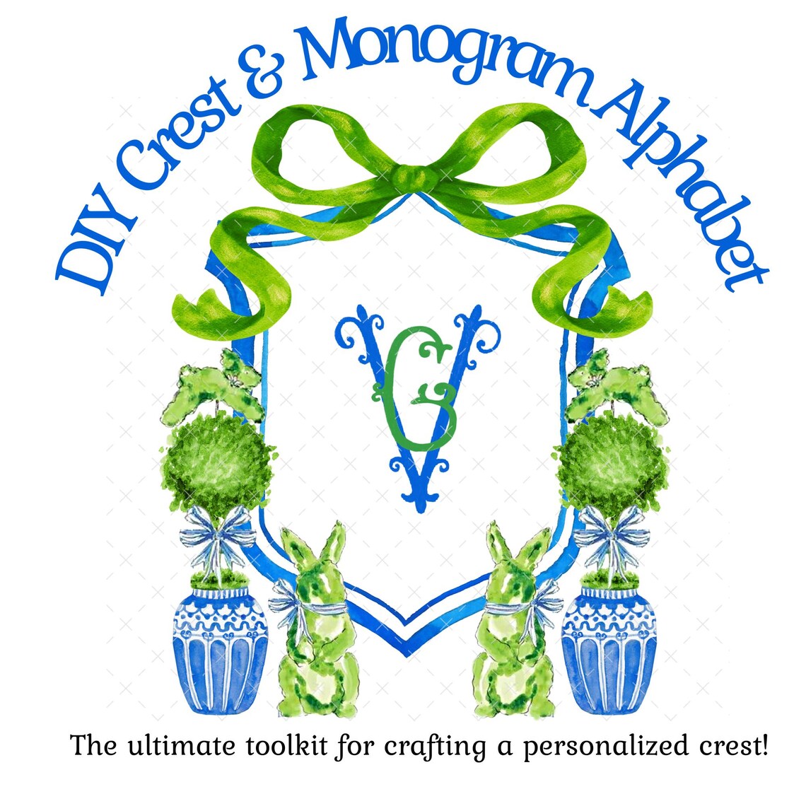 DIY CREST, Watercolor, DIY Stationery, Monogram, Mockingbird Florals ...