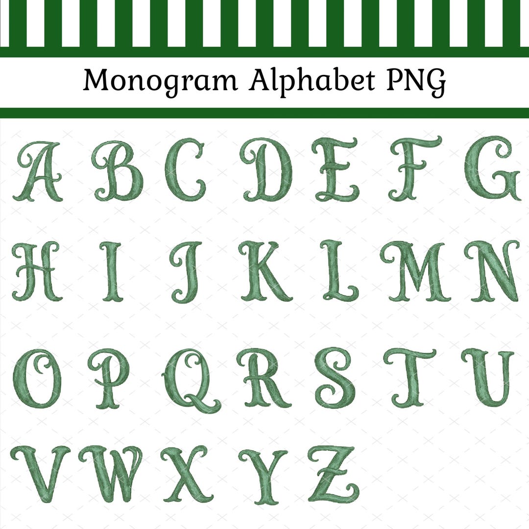 ALPHABET, Monogram, PNG, Elegant Letters, Crest, DIY, Clip Art, Wedding ...
