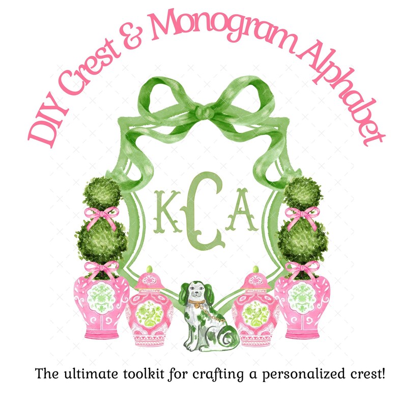 DIY CREST, Watercolor, DIY Stationery, Monogram, Mockingbird Florals ...
