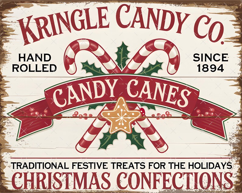 DIGITAL ART, 10X8 Christmas Art, Candy Canes Download, Kringle Candy ...