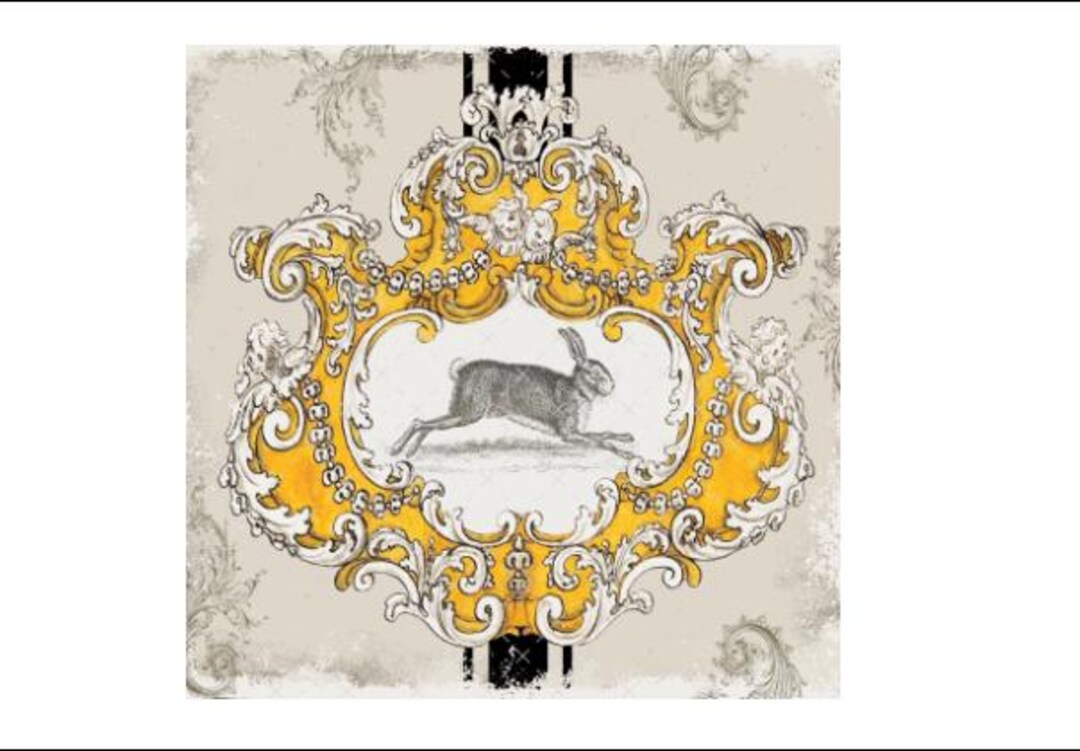 DIGITAL ART, French Country Rabbit, Printable Vintage Rabbit ...